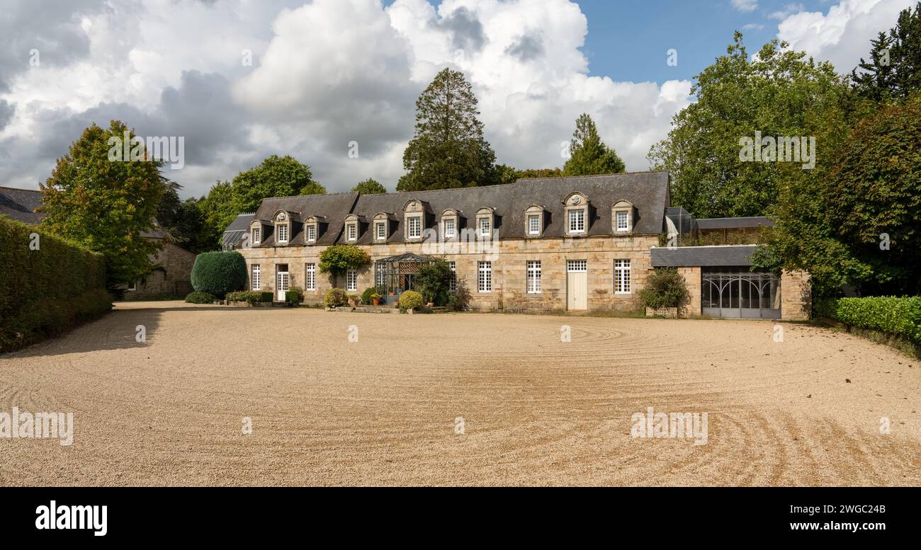 Converted and occupied stables at Chateau de Kergrist, France. Medieval ...