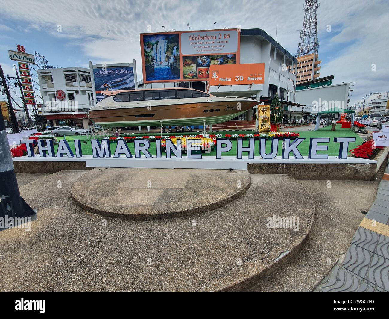 Phuket, Thailand - December 28, 2023: old building landmark, yellow ...