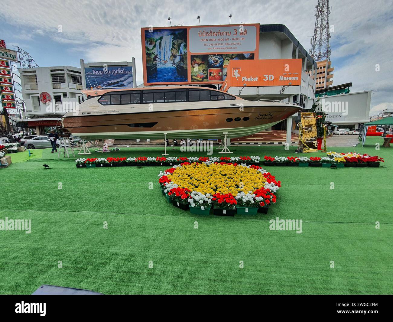 Phuket, Thailand - December 28, 2023: old building landmark, yellow ...