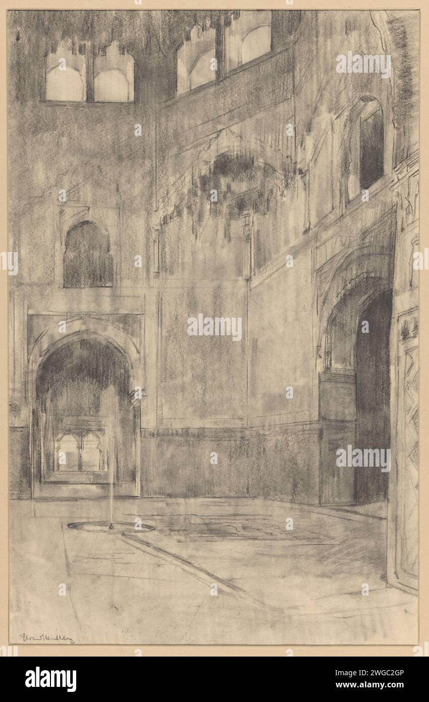 Room of the two sisters in het Alhambra Te Granada, Gerard Muller, 1871 ...