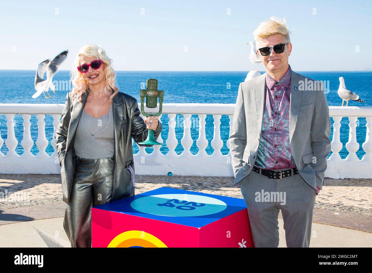 The group Nebulossa poses after winning the Benidorm Fest 2024, at the ...