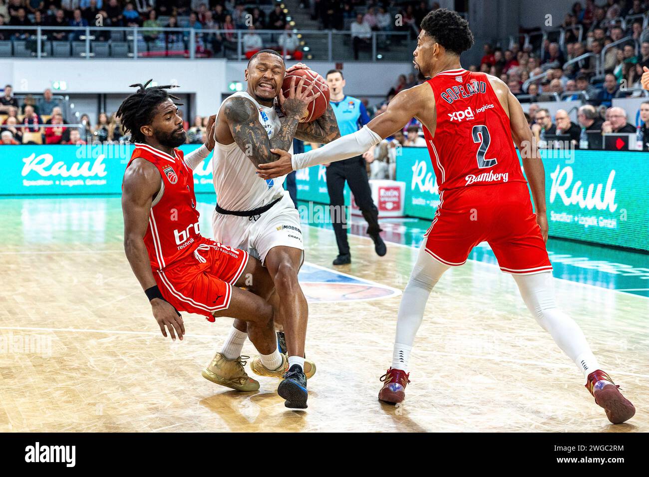 Bamberg, Deutschland. 03rd Feb, 2024. Malik Johnson (Bamberg Baskets ...