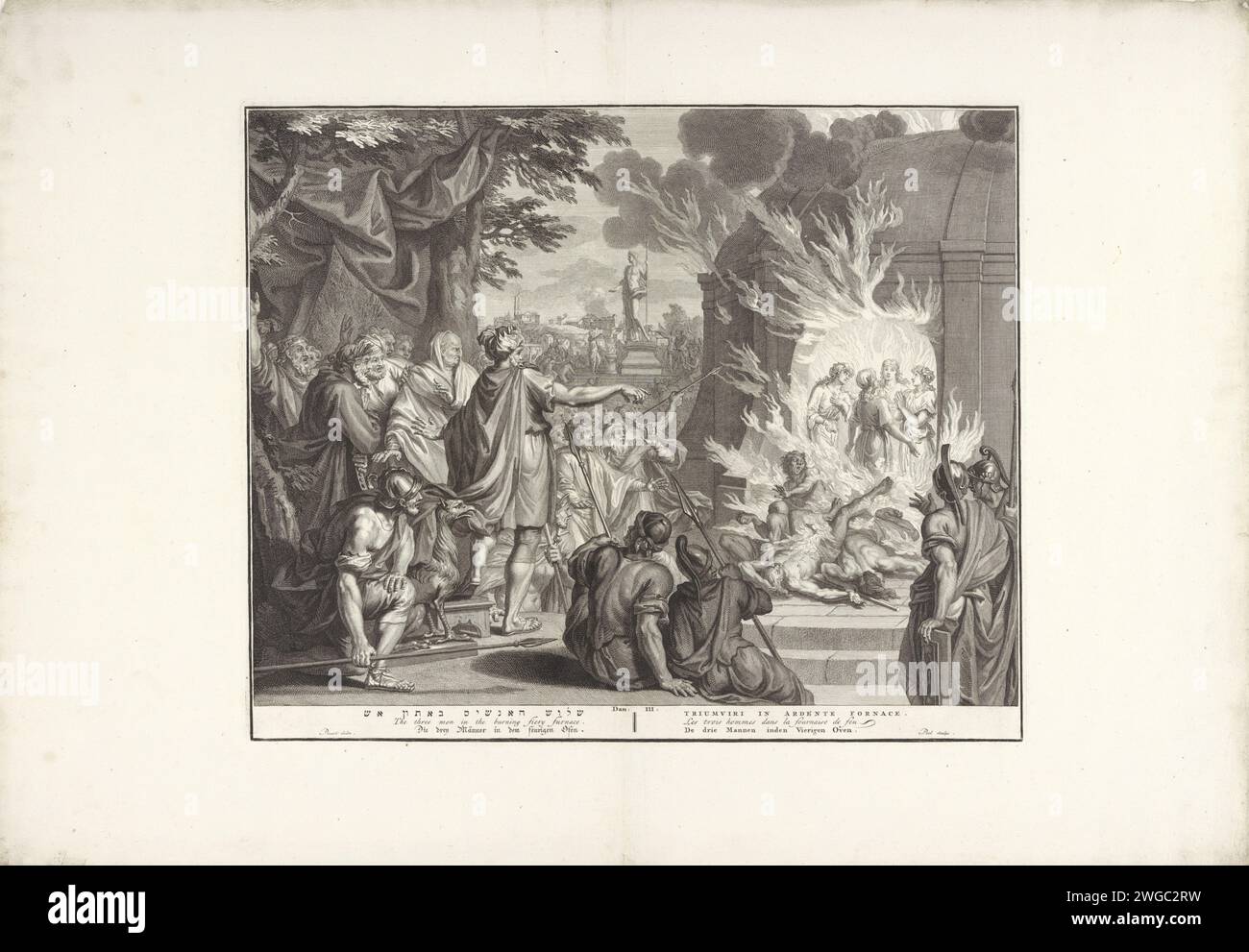Shadrach, Meshach and Abednego in the fiery oven, Matthijs Pool, After Bernard Picart, 1720 ...