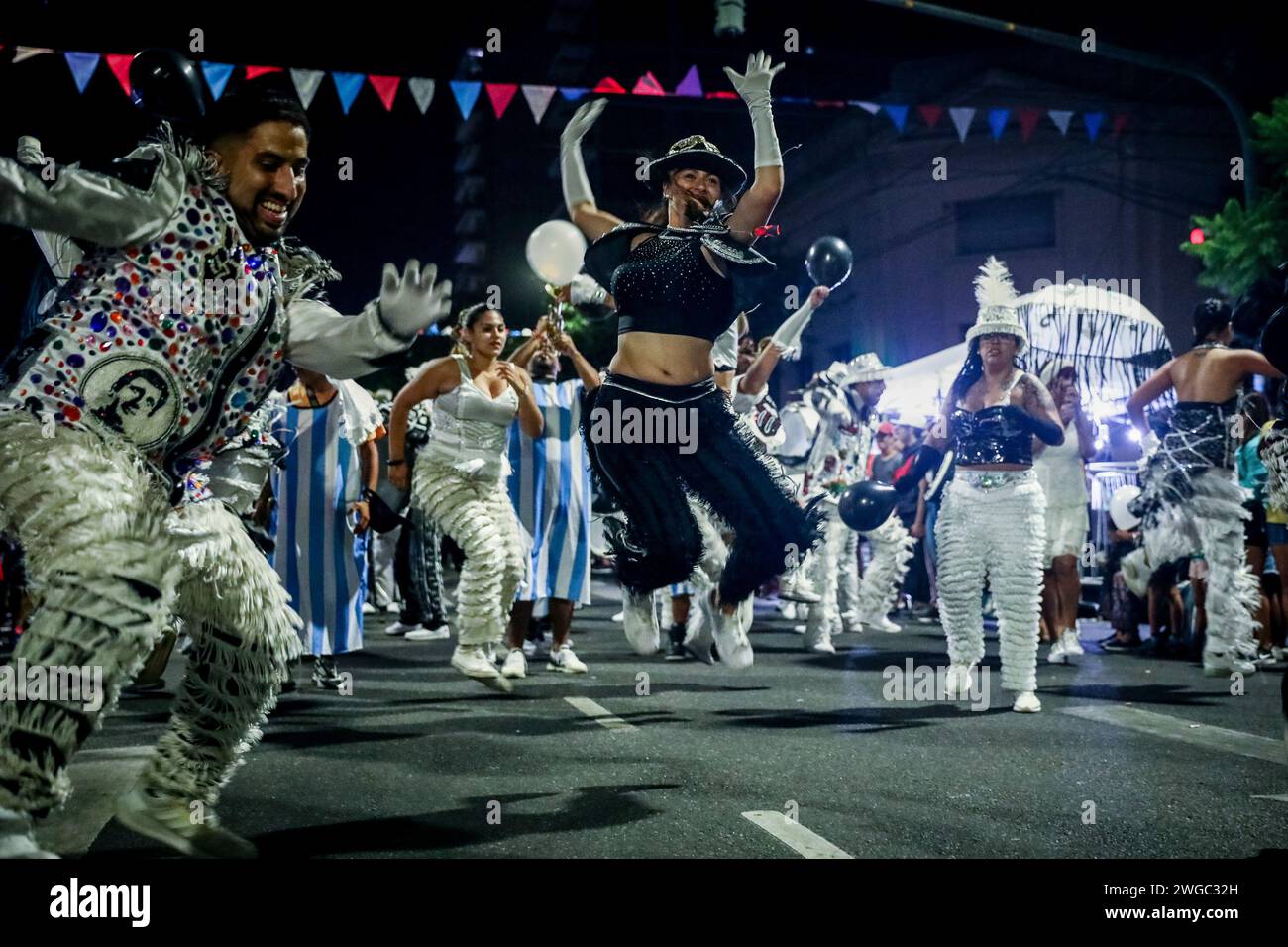 Buenos Aires, Argentina. 04th Feb, 2024. Murga dancers seen during the ...