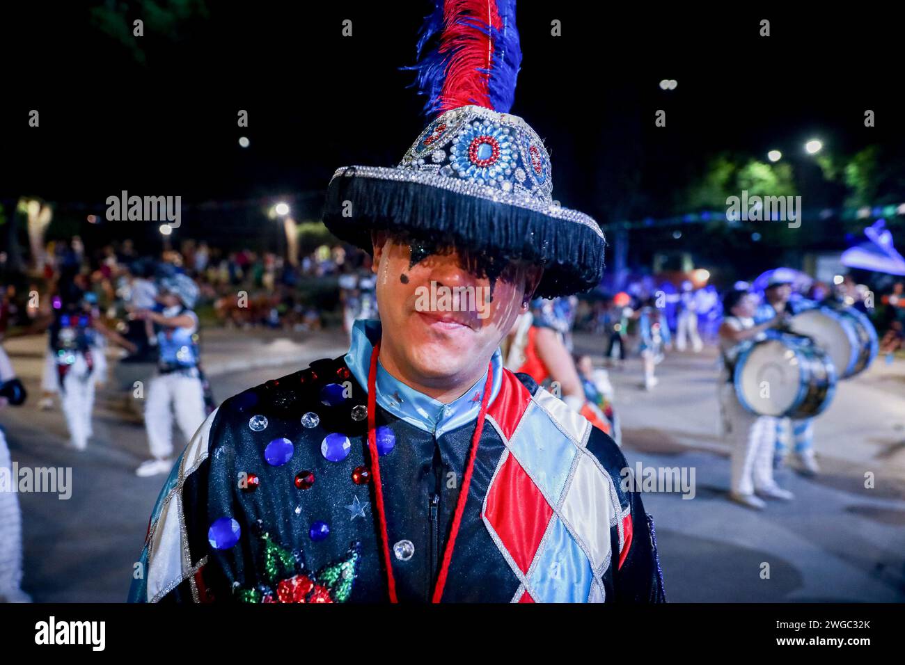 Murga dancer performs during the Buenos Aires Carnivals. Carnival became one of the most ...