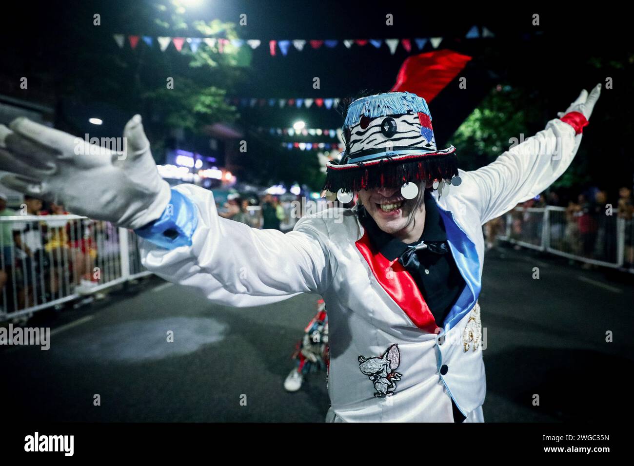 Murga dancer performs during the Buenos Aires Carnivals. Carnival ...