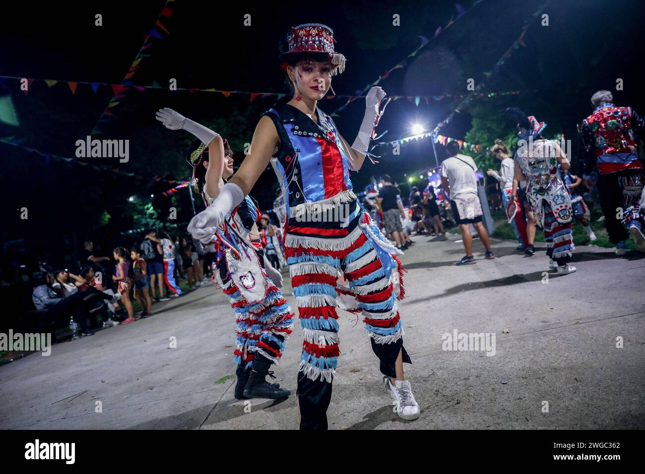 Buenos Aires, Argentina. 04th Feb, 2024. Murga dancer performs during ...