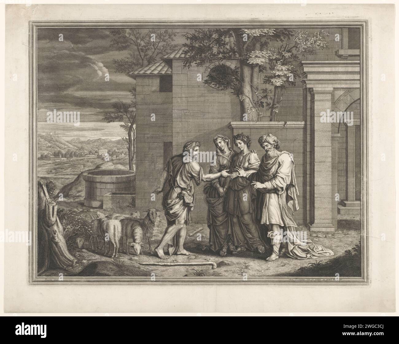 Jakob asks Laban for the hand of Rachel, Antoine Trouvain, After ...
