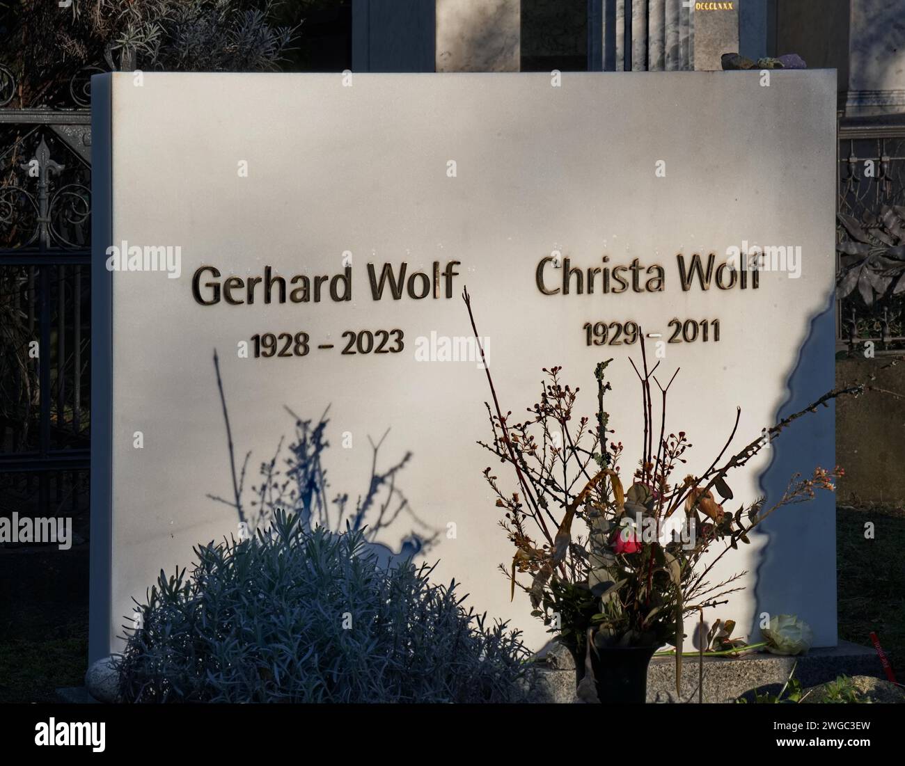 Grave of Christa Wolf and Gerhard Wolf, Dorotheenstaedtischer Friedhof ...