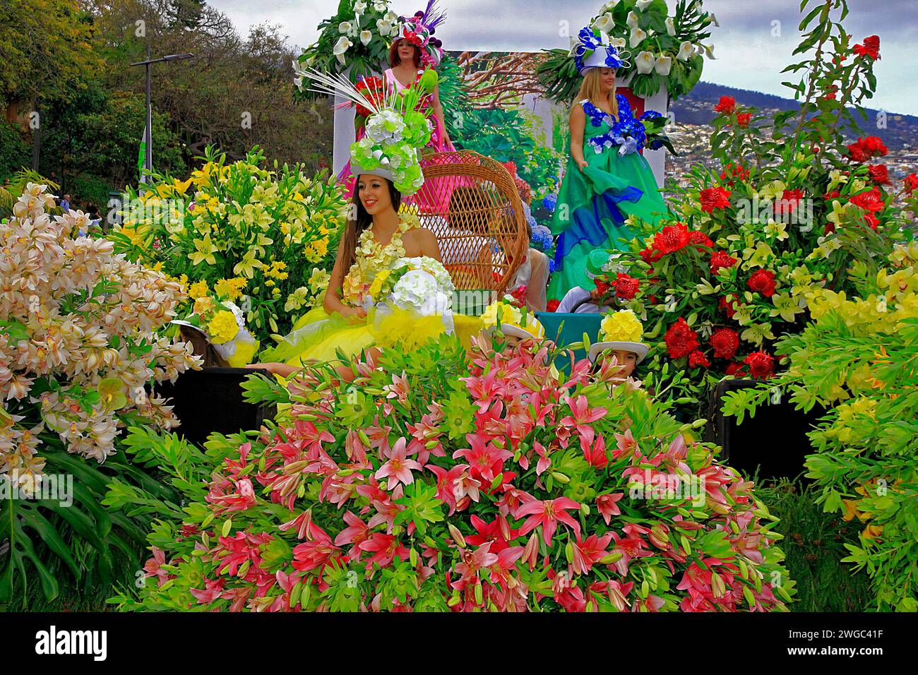 Flower float, Flower decoration, People, Flower festival, Funchal ...