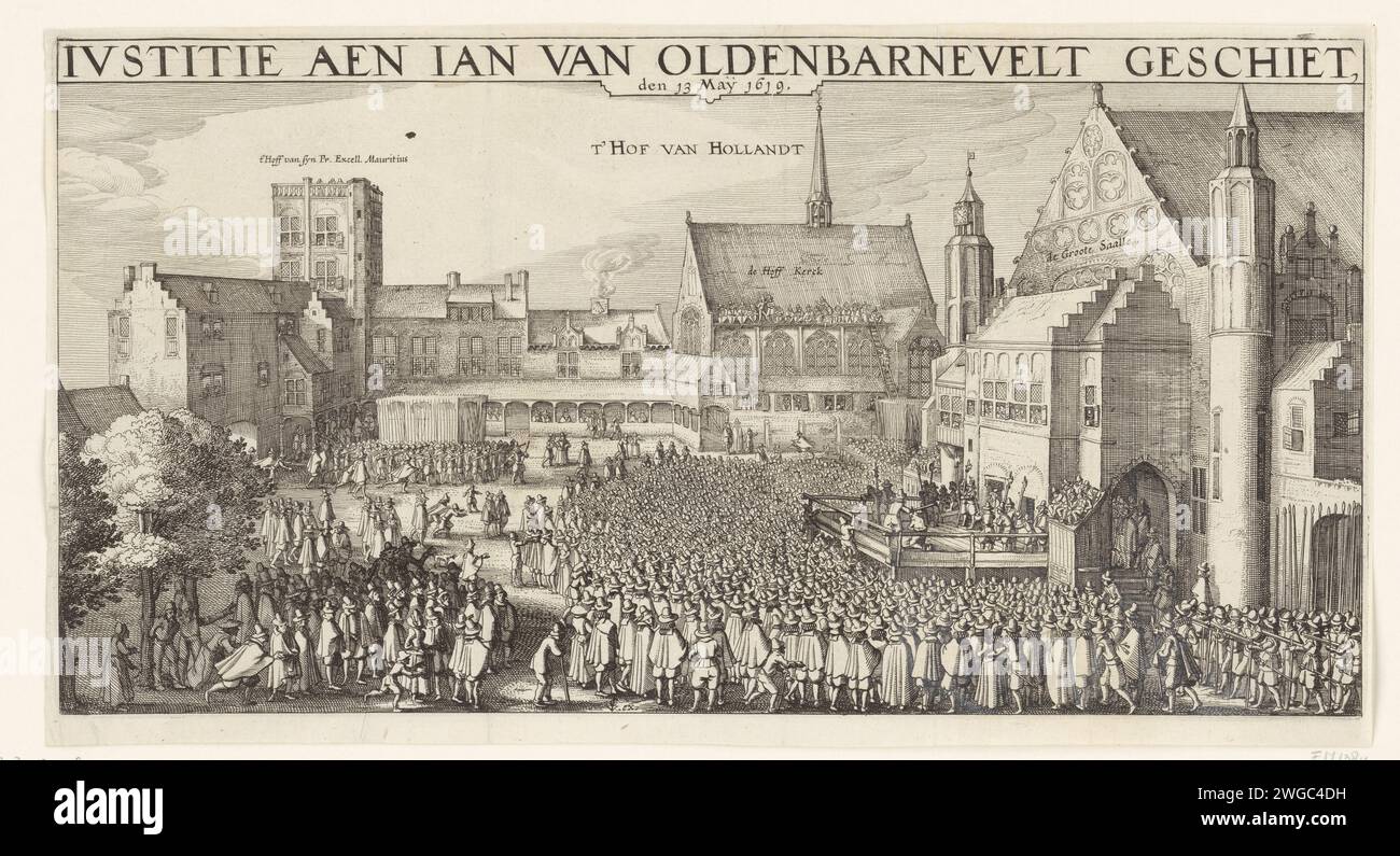 The beheading of Johan van Oldenbarnevelt, 1619, Claes Jansz. Visscher ...