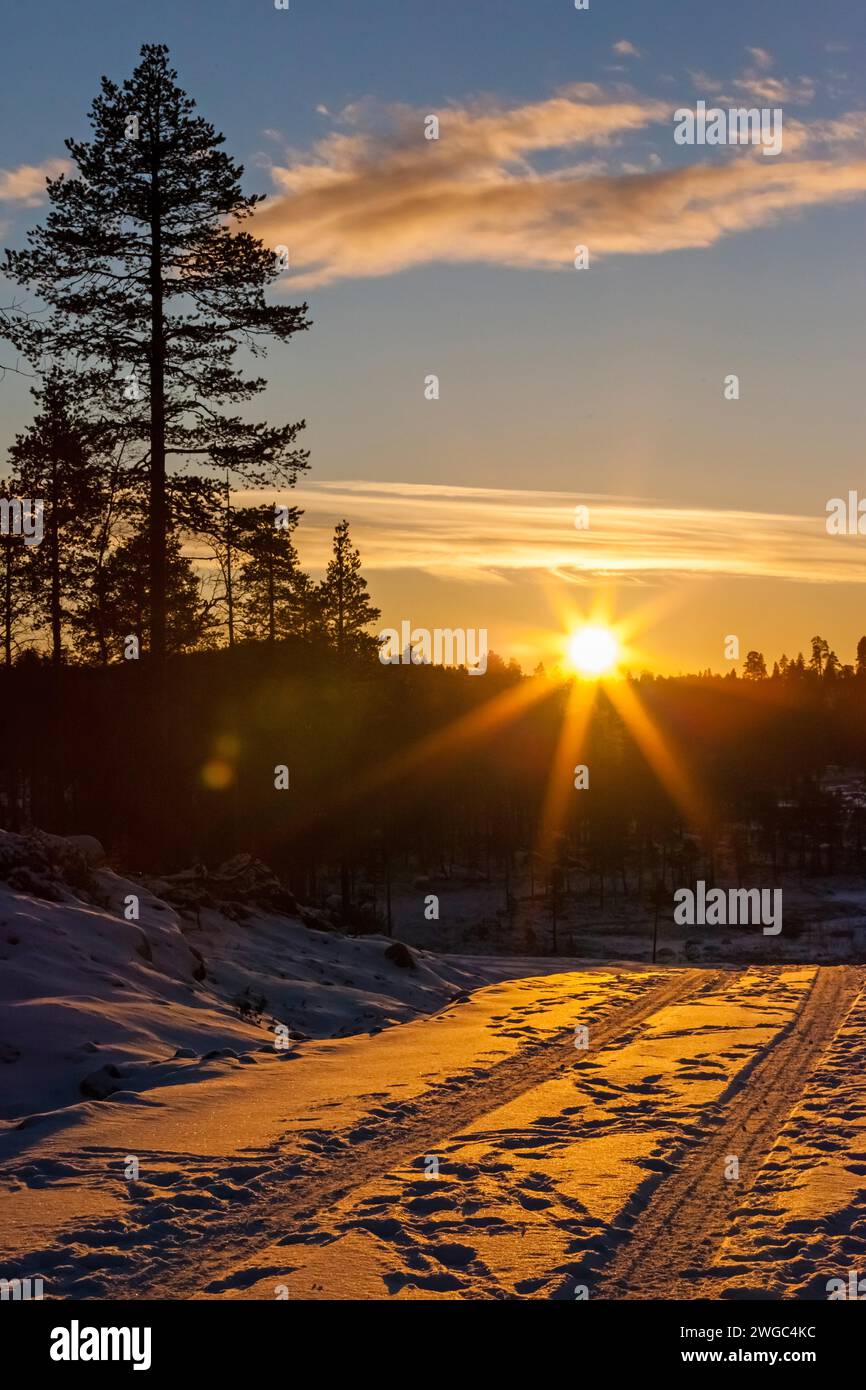 Europe, Finland, Lapland, Sunset at Nellim Stock Photo - Alamy