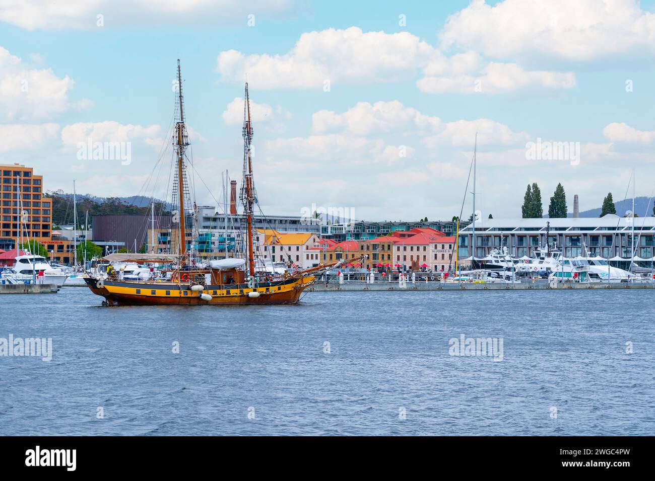 The Port of Hobart and the River Derwent in Hobart, Tasmania, Australia ...