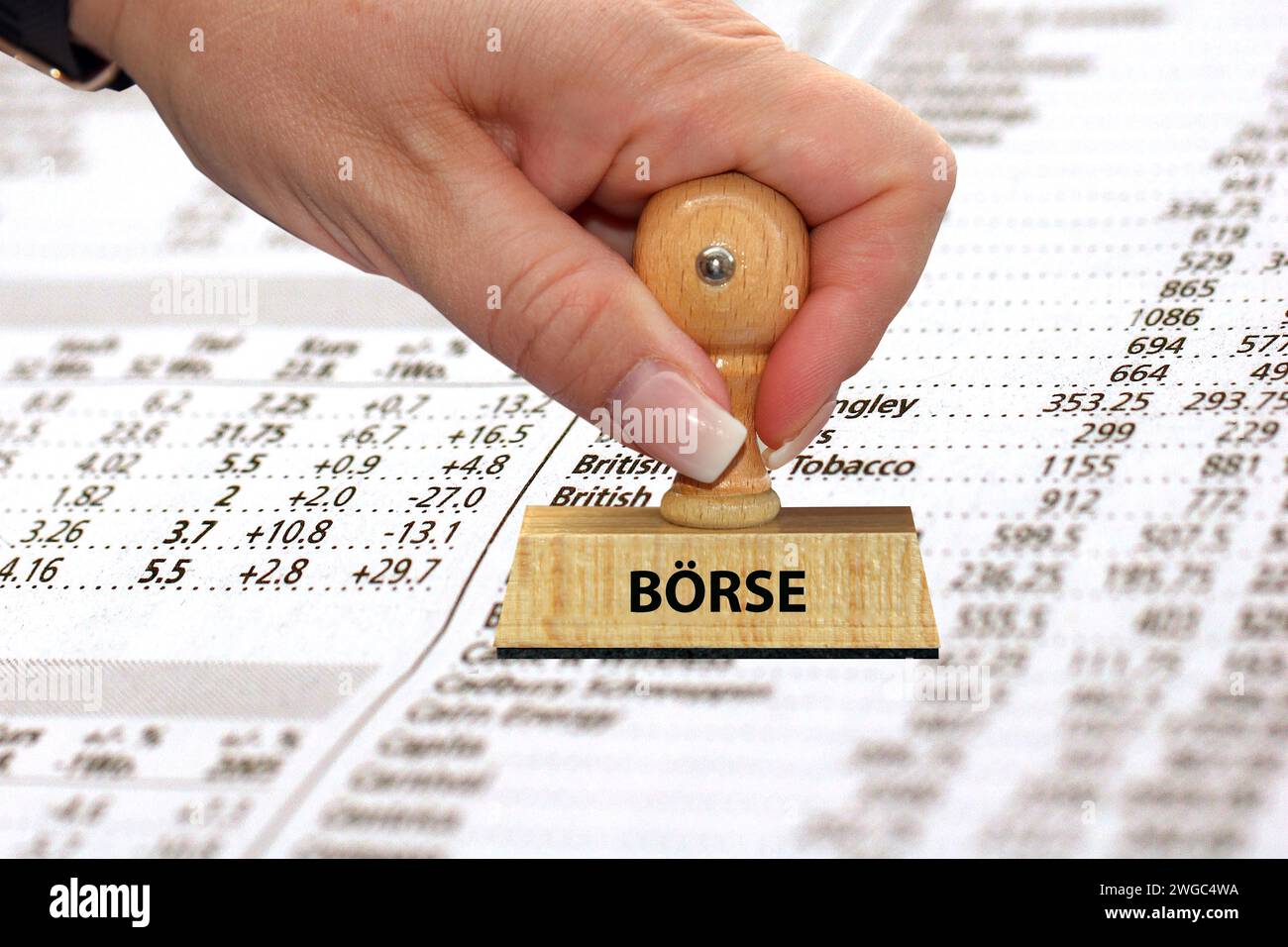 Share list, stamp, stock exchange Stock Photo - Alamy