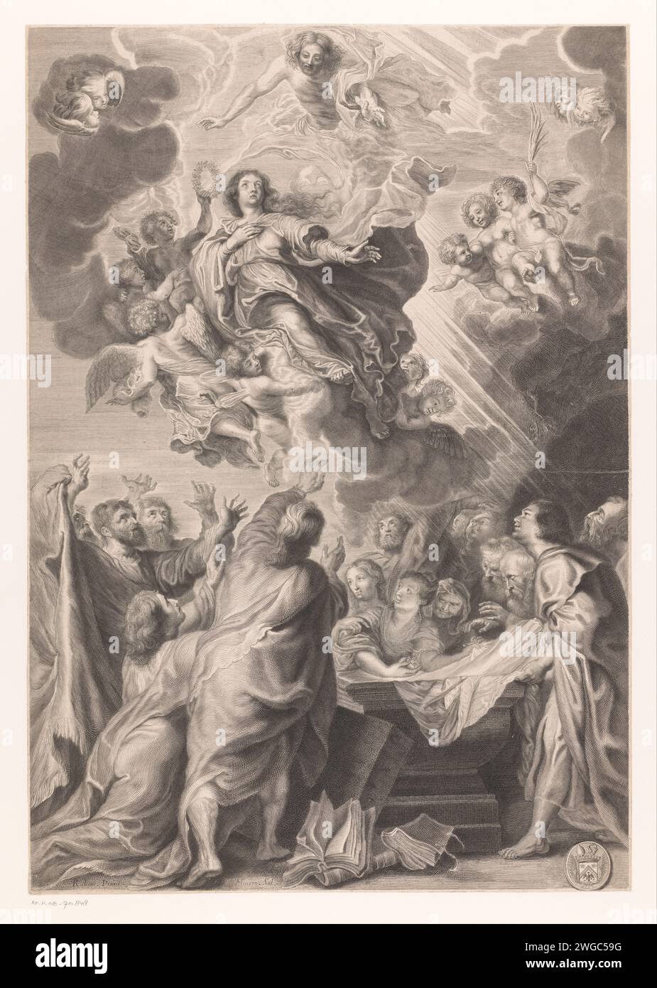 Ascension of Maria, Antoine Masson, after Peter Paul Rubens, 1646 ...