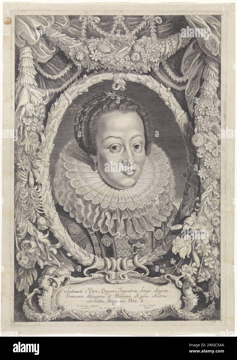 Portrait of Eleonora Gonzaga, Pieter van Sompel, after Pieter Claesz ...