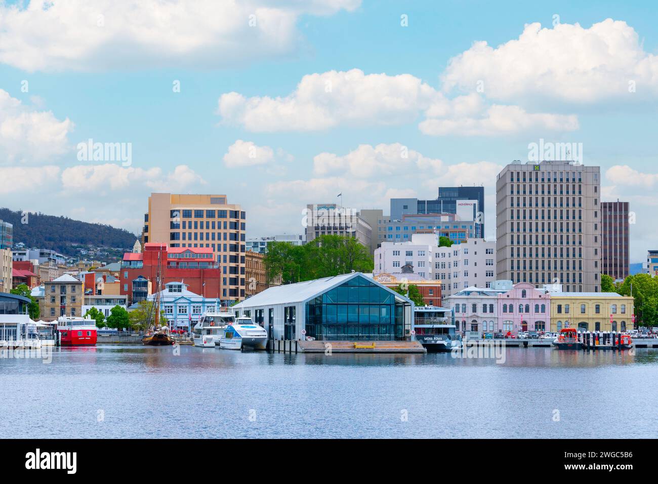 The Port of Hobart and the River Derwent in Hobart, Tasmania, Australia ...
