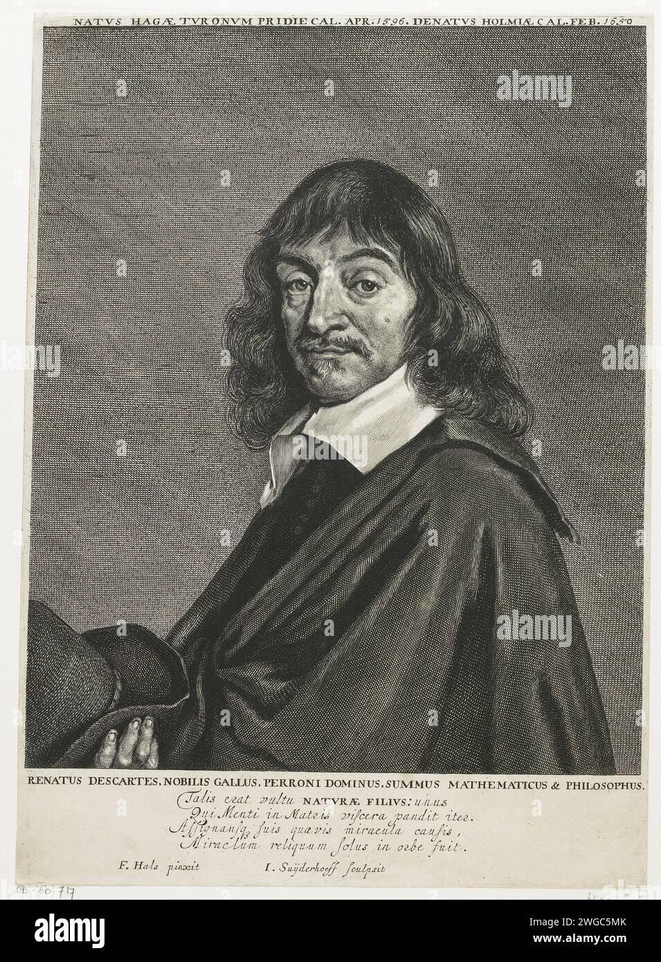 Portrait of René Descartes, Jonas Suyderhoef, After Frans Hals, 1650 ...