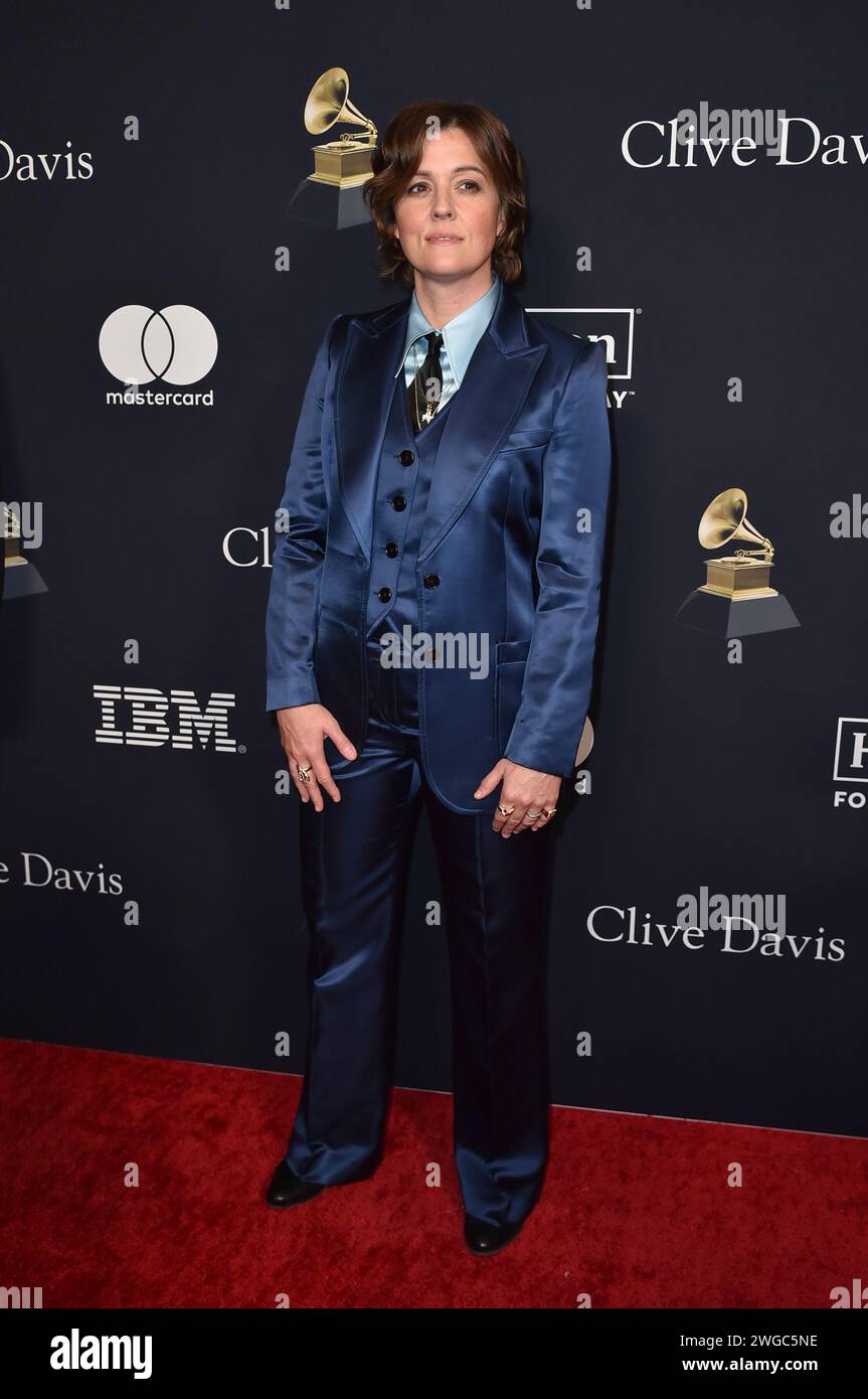 Brandi Carlile arrives at the Pre-Grammy Gala on Saturday, Feb. 3, 2024 ...