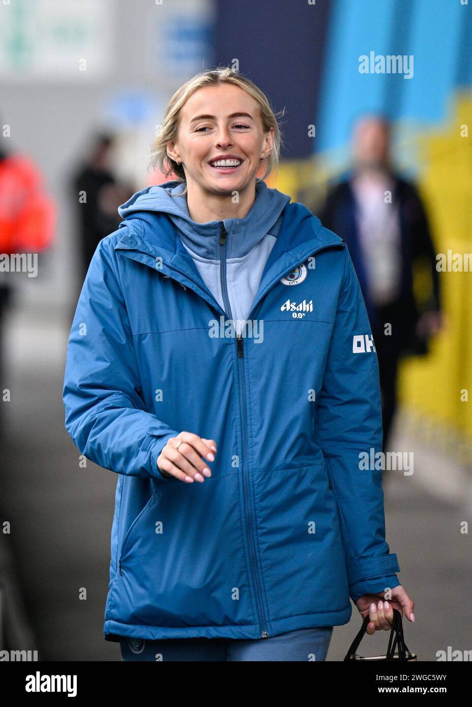 Chloe Kelly of Manchester City Women all smiles as she arrives ahead of ...