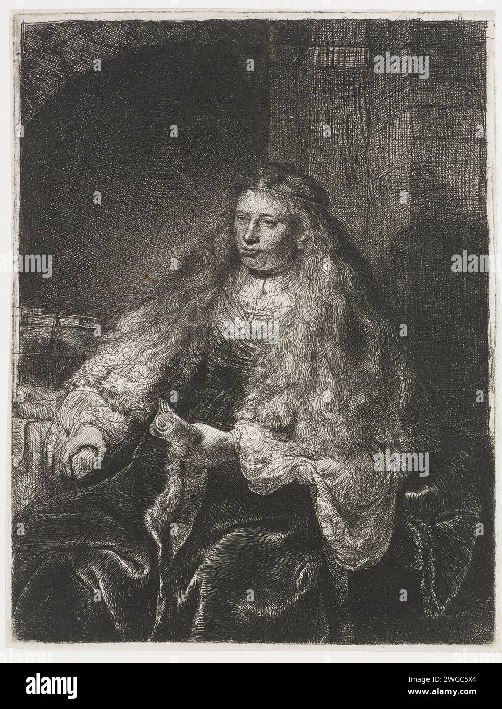 The Great Jewish Bride, Rembrandt van Rijn, 1635 print paper etching ...