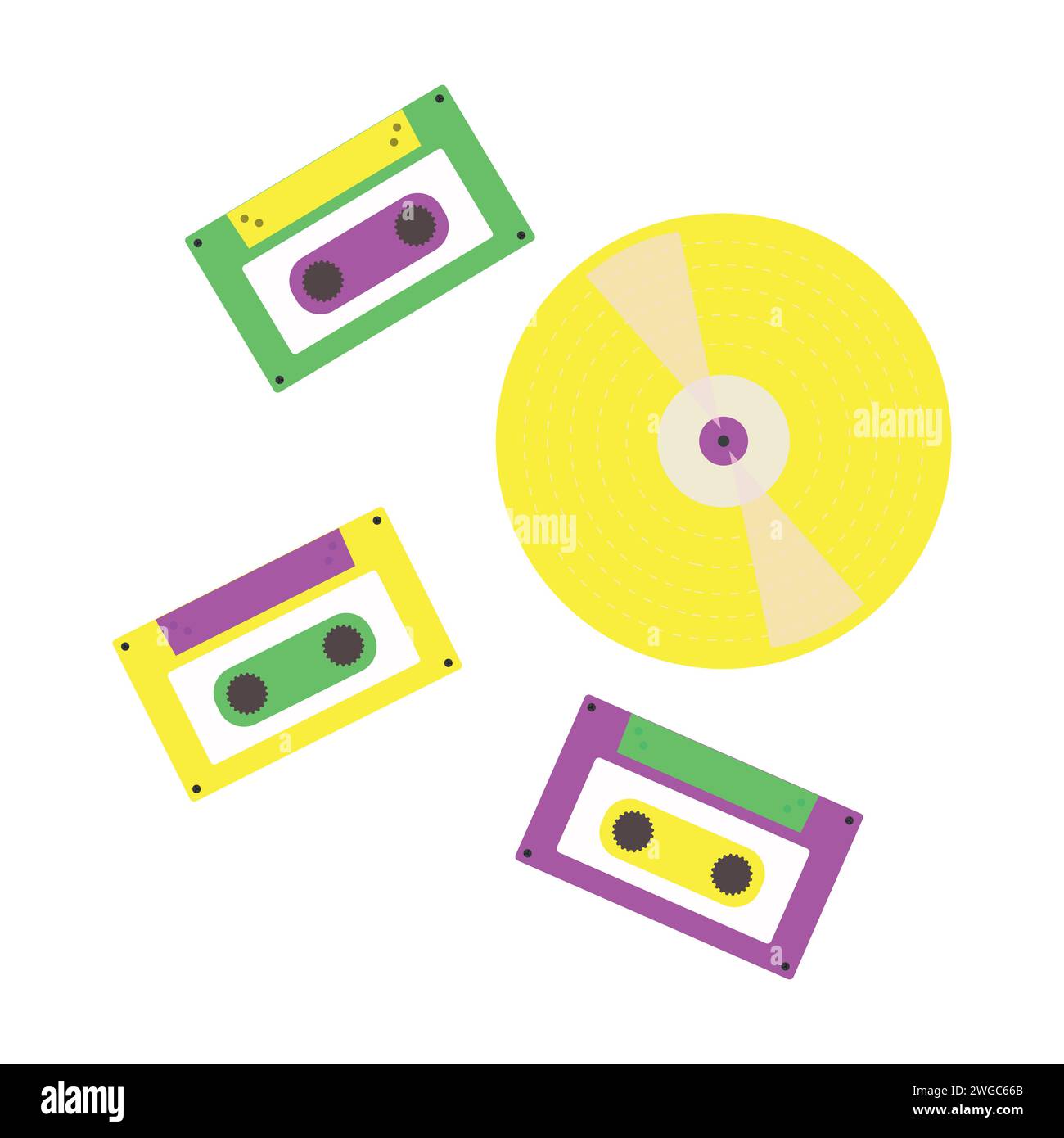 Retro Classic Cassette Tape Rainbow Colors Clipart Music Recording ...