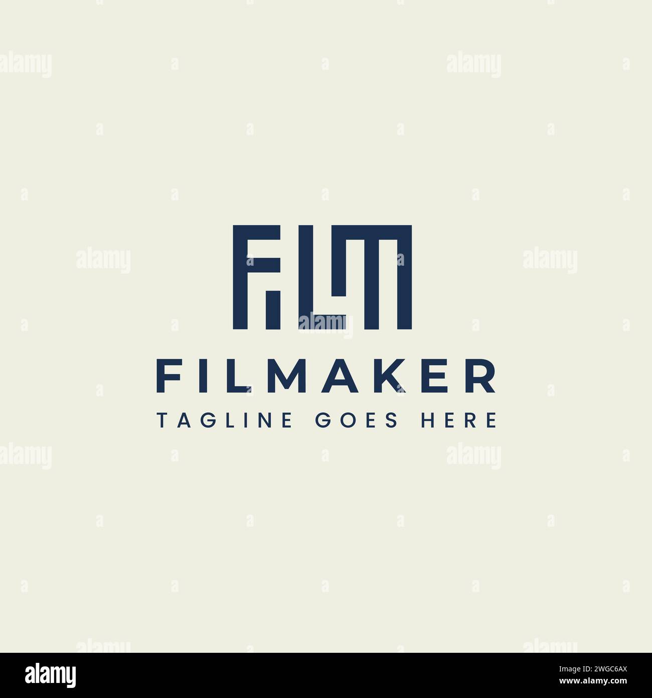 film typography logo in vintage retro art style for entertainment ...