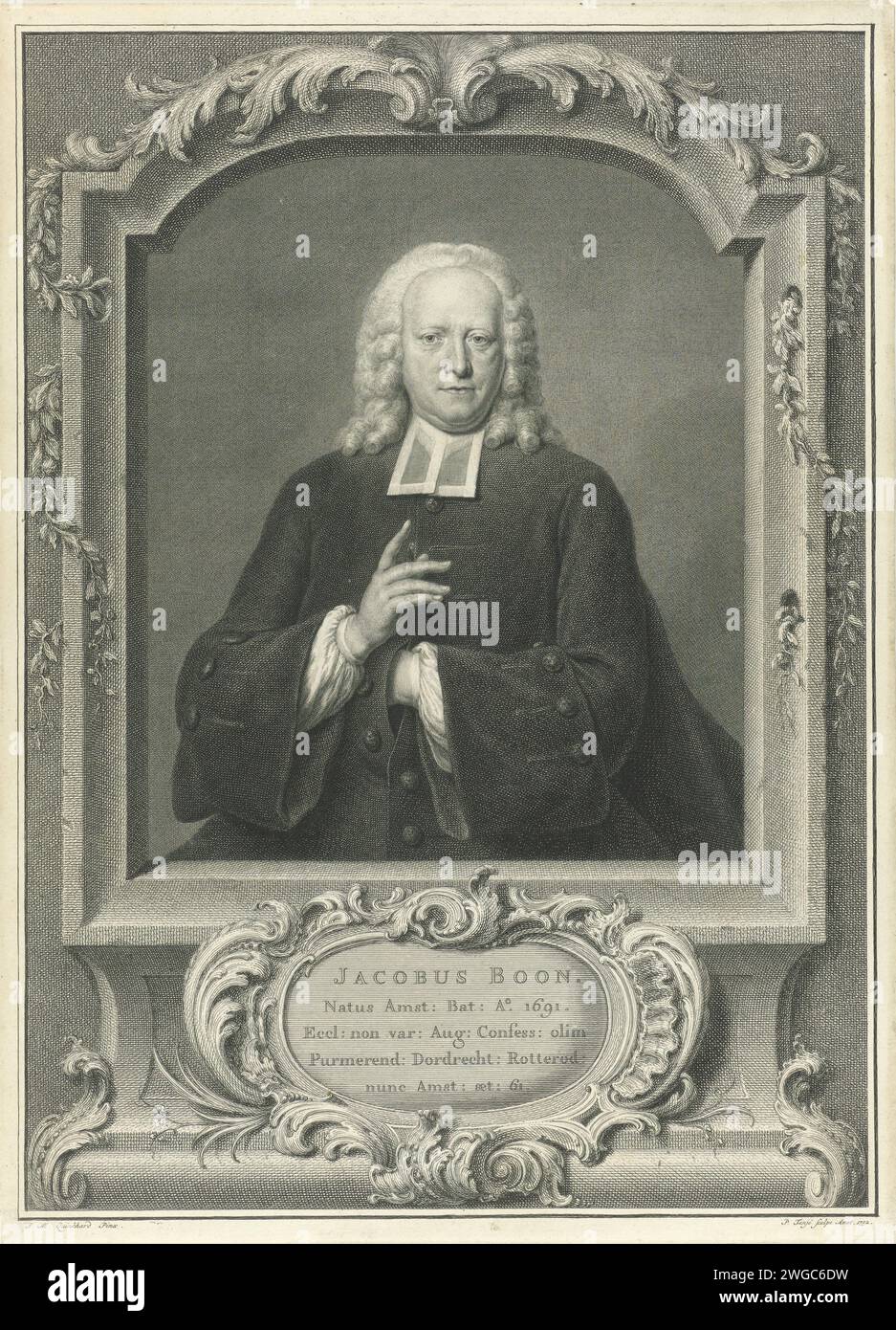 Portrait of Jacobus Boon, Pieter Tanjé, after Jan Maurits Quinkhard ...