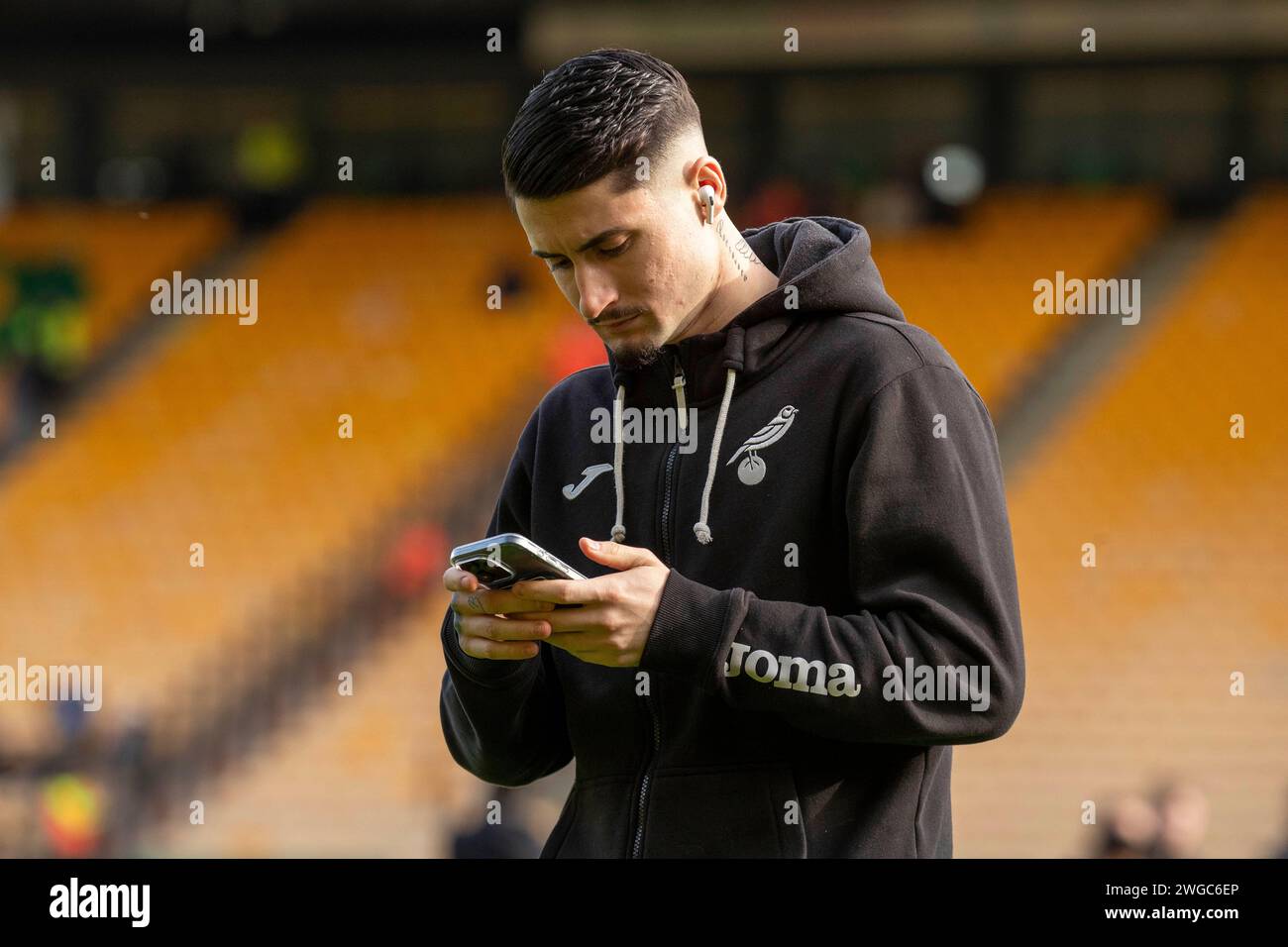 Norwich City Borja Sainz is seen before the Sky Bet Championship match ...