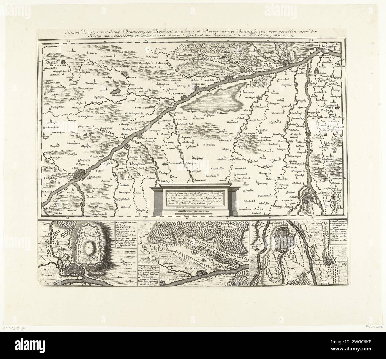 Map of Doneawert, the region where the Battle of Höchstädt was fought ...