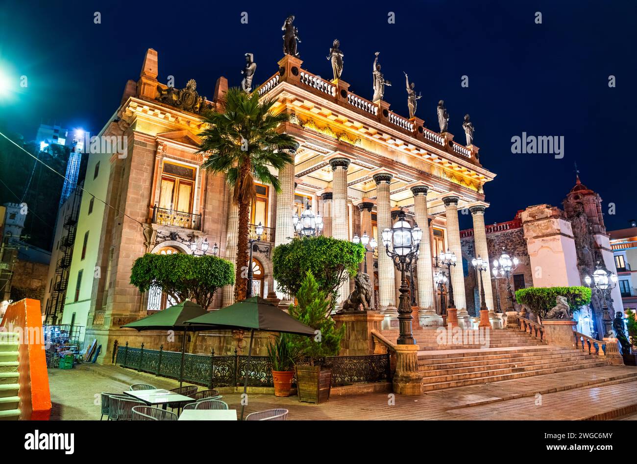 Teatro Juarez in Guanajuato at night. UNESCO world heritage in Mexico ...