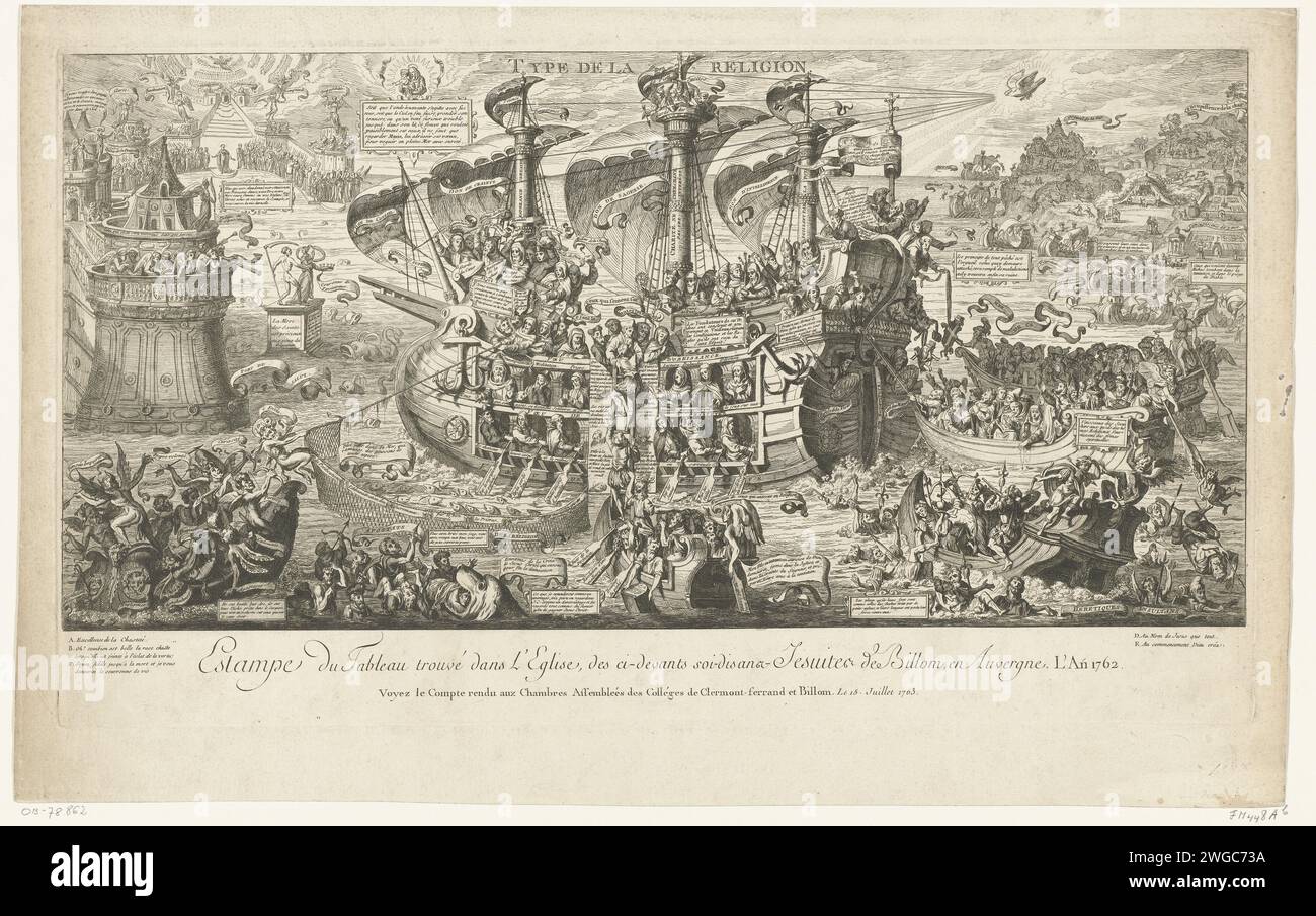The ship of the militant Catholic Church, 1763 print The ship of the ...