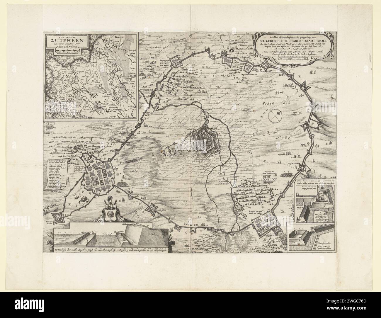 Siege of Grol by Frederik Hendrik, 1627, 1627 print Siege and conquest ...