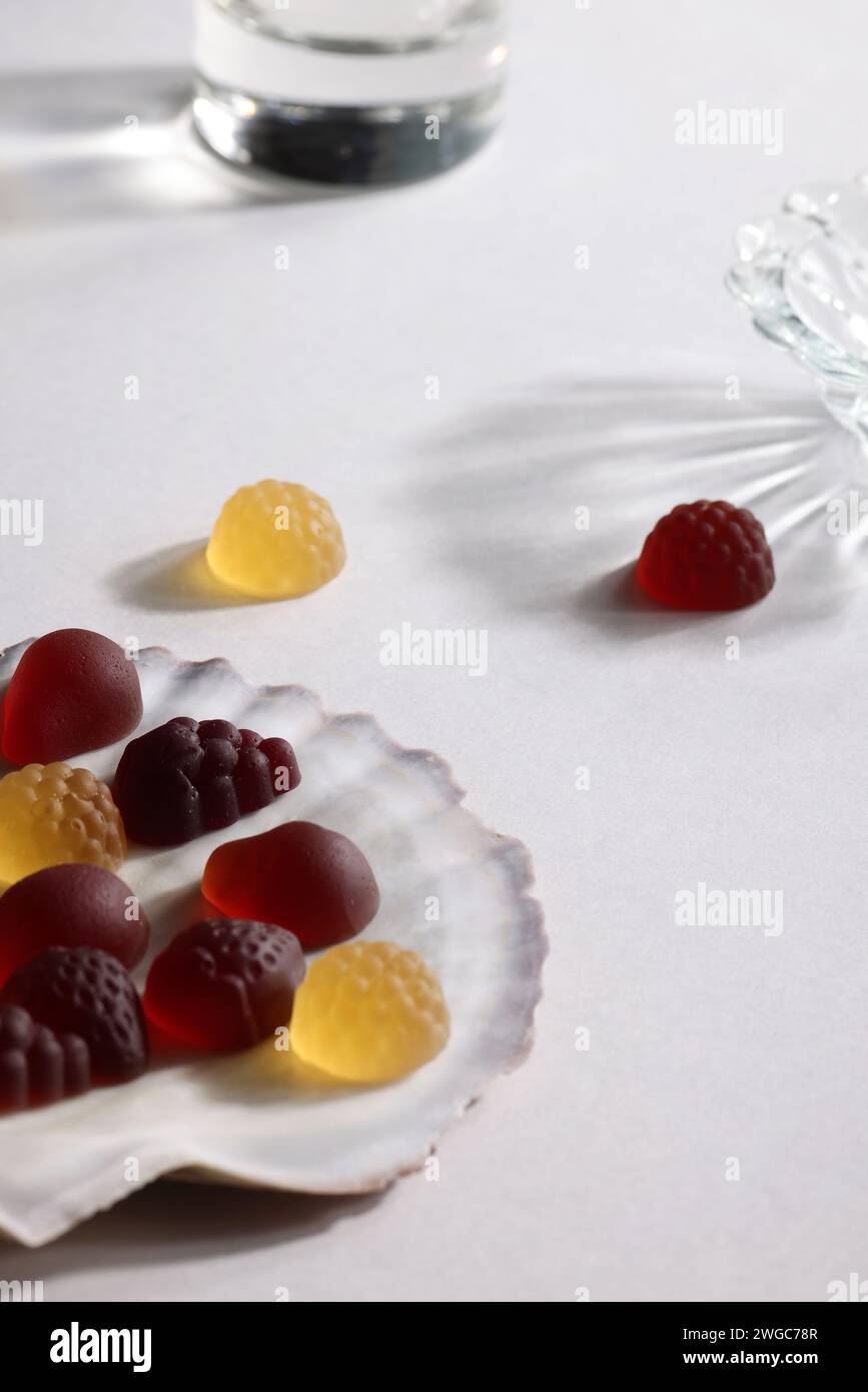 chewable supplements, nutritional gummies, edible health concept ...
