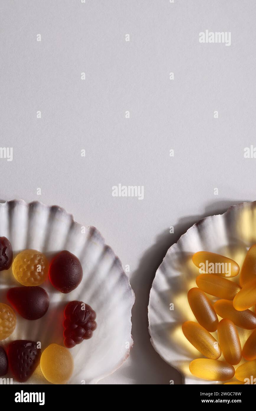 chewable supplements, nutritional gummies, edible health concept ...