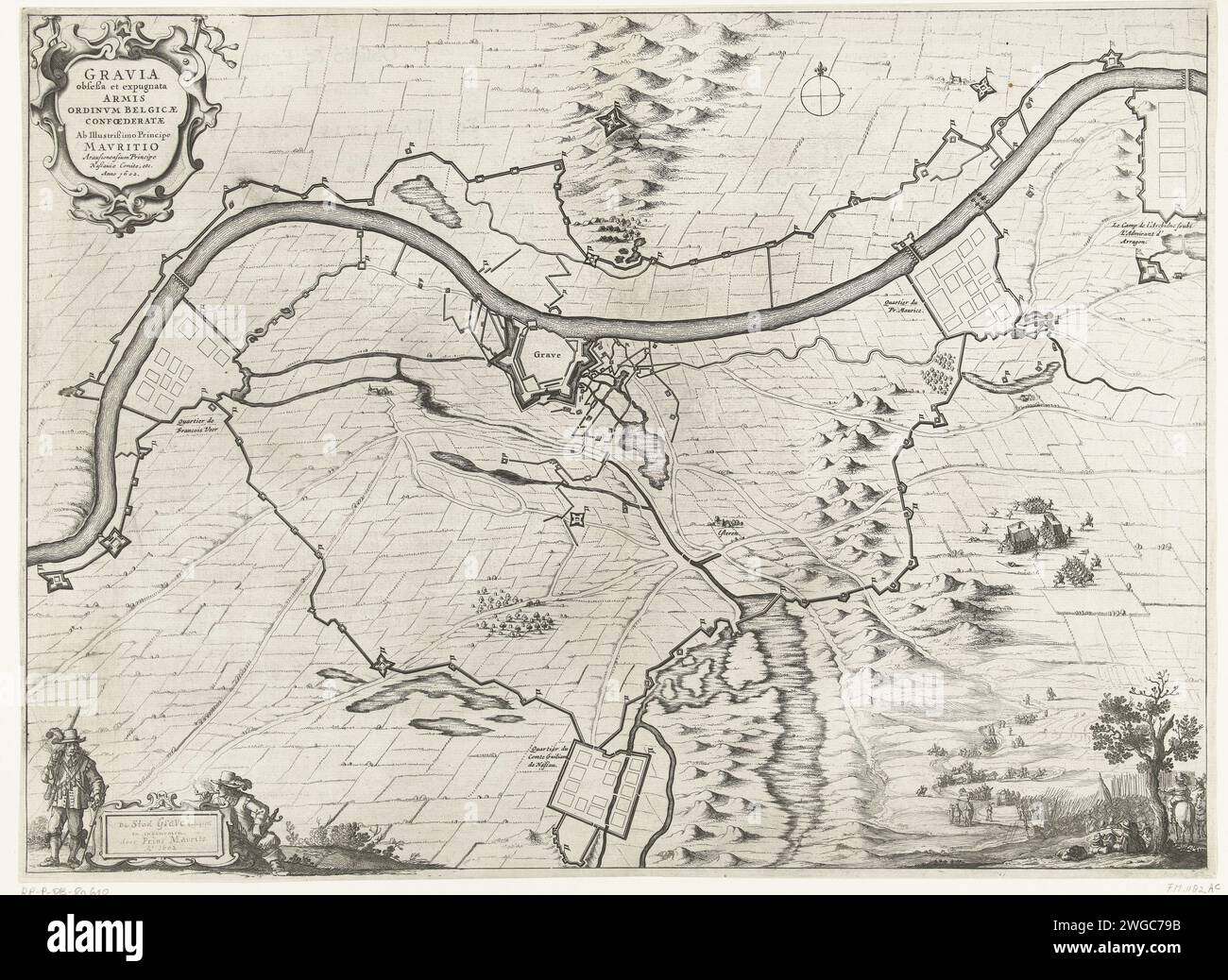 Siege and intake of Grave by Maurits, 1602, 1647 - 1649 print Siege and ...