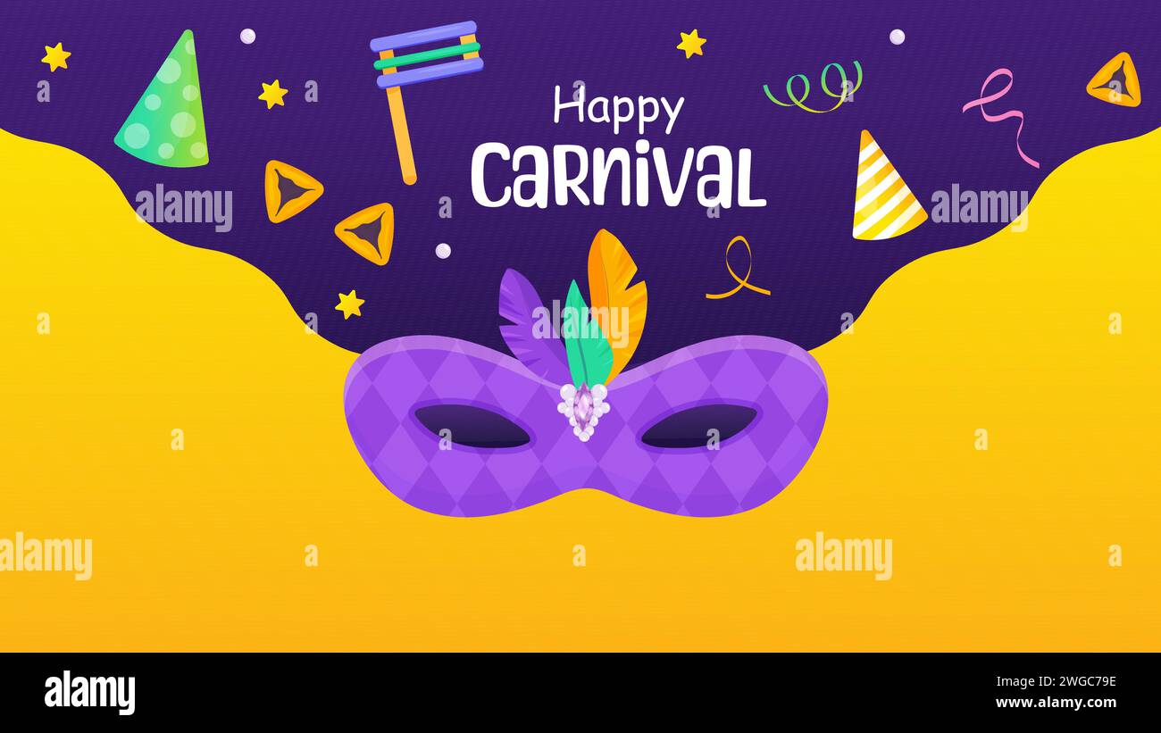 Happy carnival poster for party, banner, Jewish holiday. Religious ...