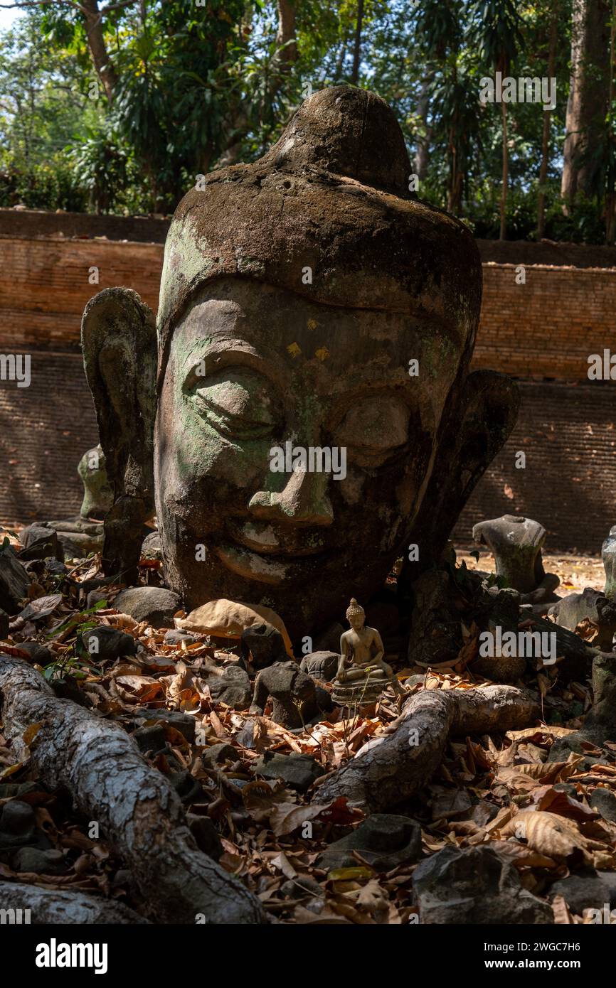 Views of the ancient Wat Umong Suan historical Buddhist temple in the ...