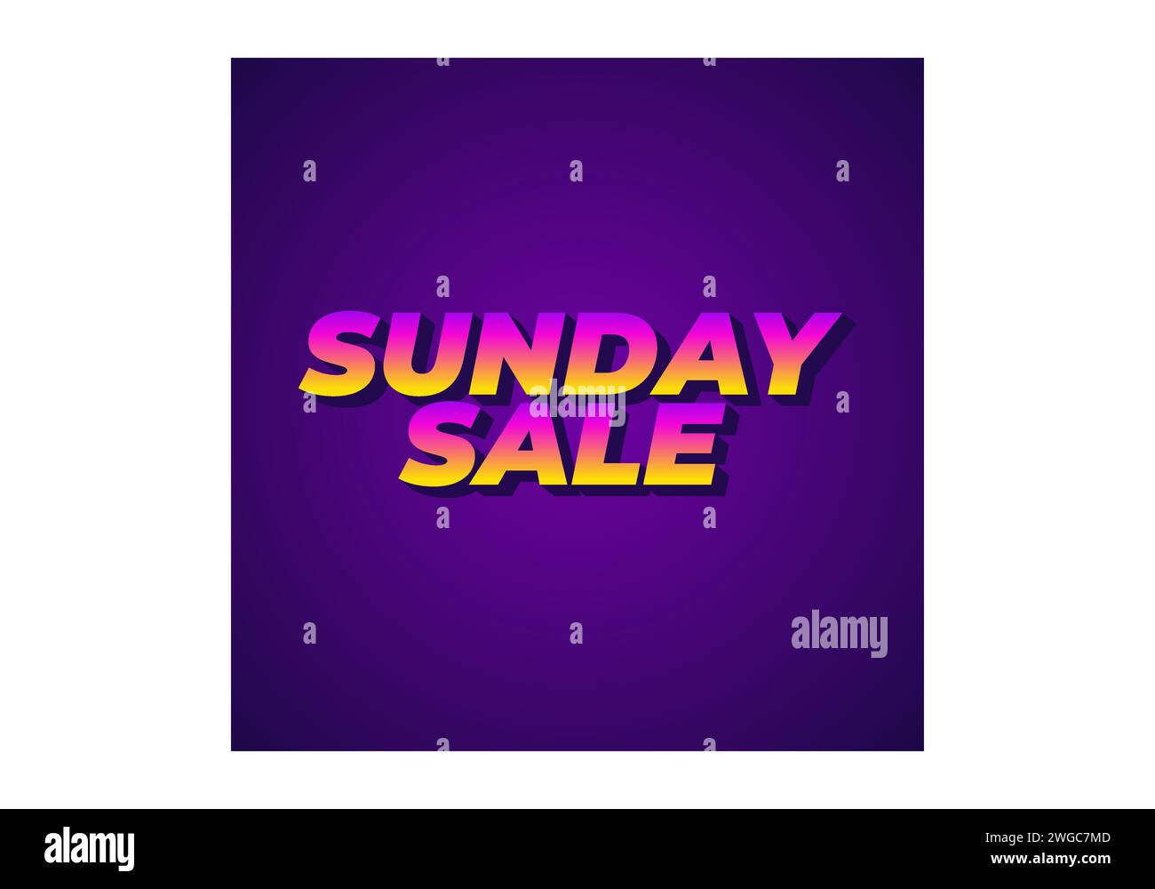 Sunday sale. Text effect design in 3D style and eye catching colors ...