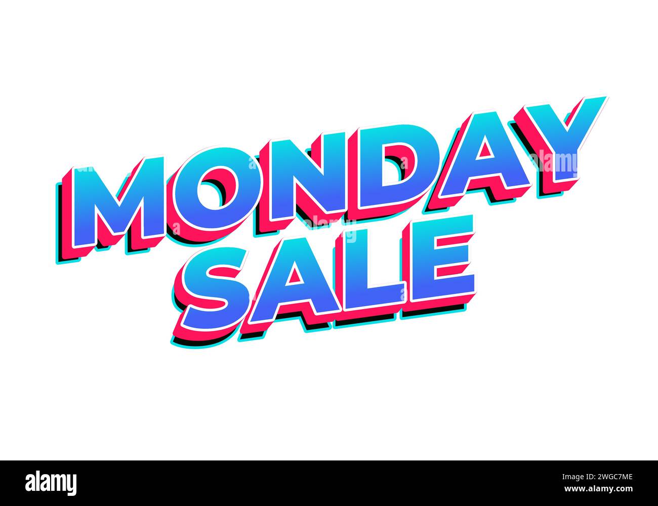 Monday sale. Text effect design in 3D style with eye catching colors ...