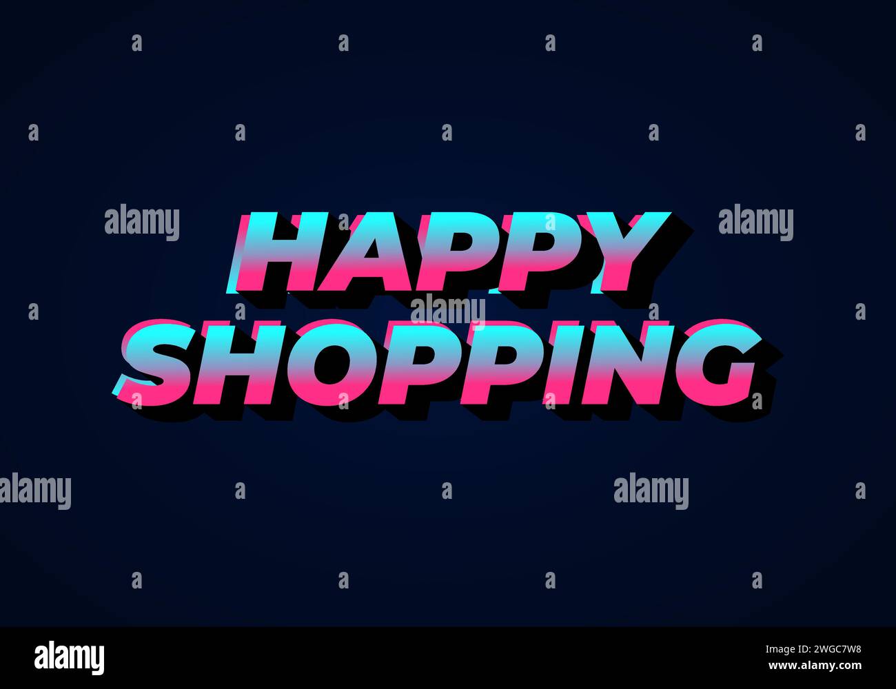 Happy shopping. Text effect design in 3D look with eye catching color ...