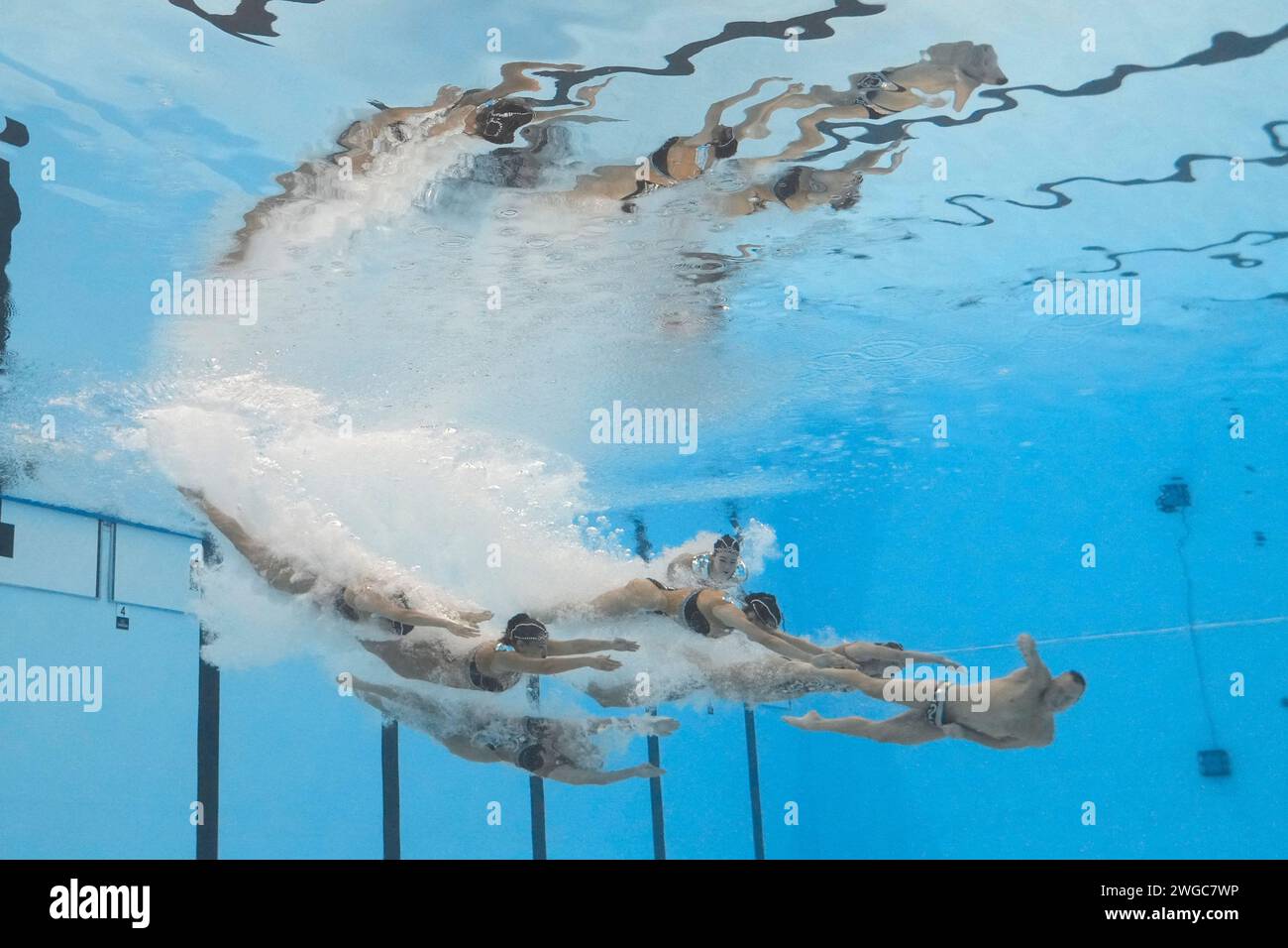 United States team compete in the mixed team acrobatic final of ...