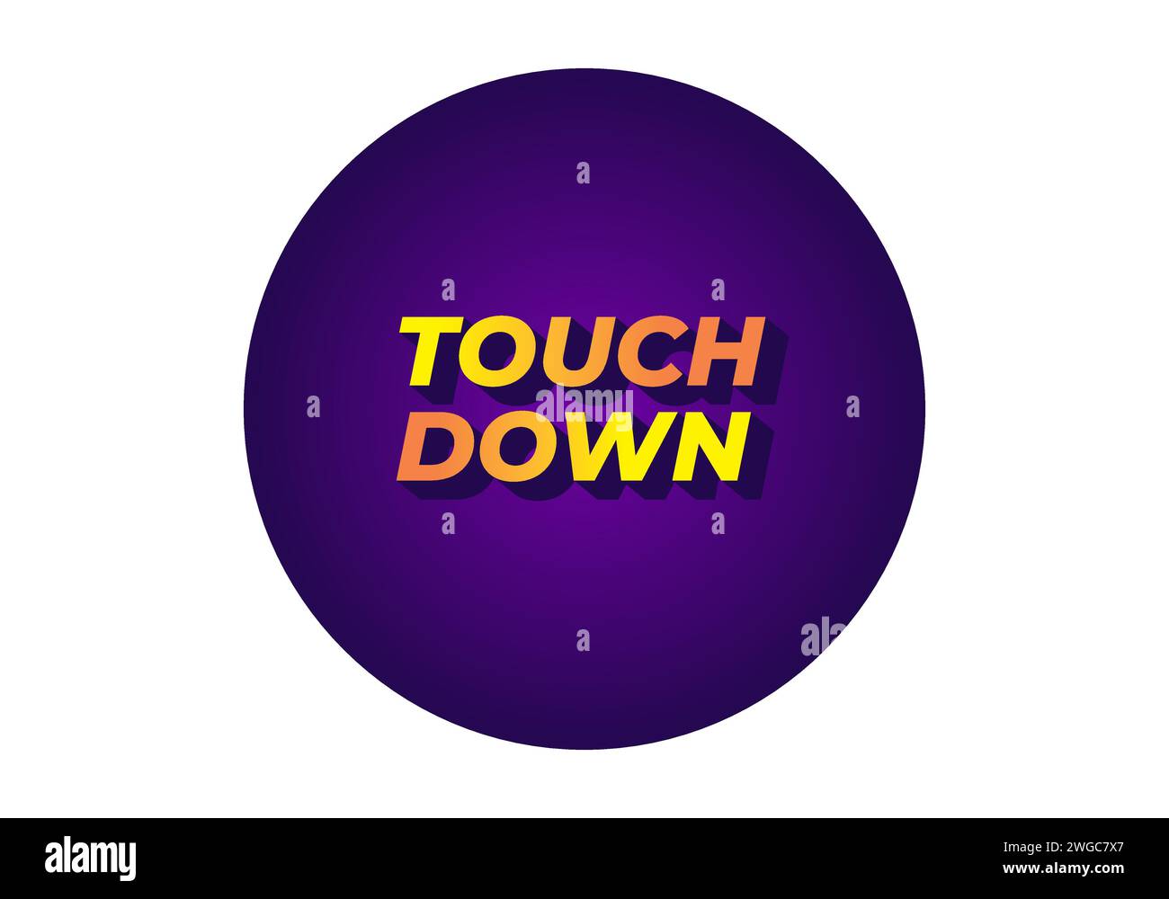 Touch down. Text effect design in eye catching color with 3d look ...