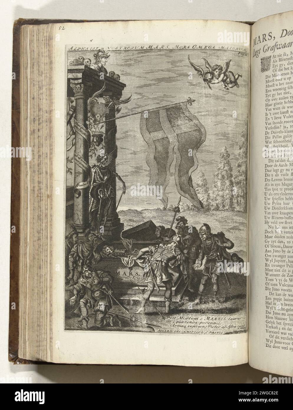 The opened grave of Mars, ca. 1707-1708, 1707 - 1708 print Allegory in ...