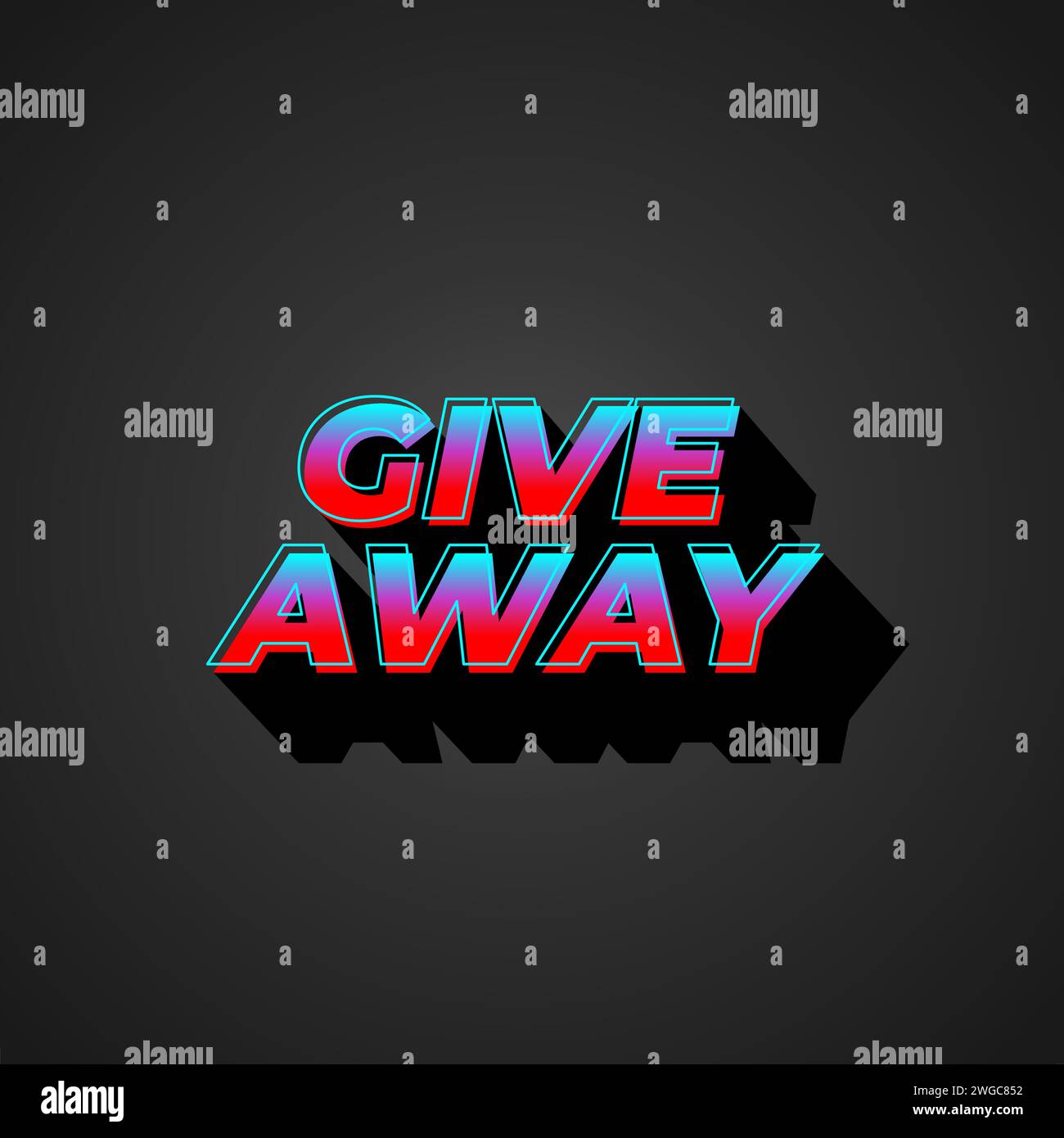 GIVE AWAY. Text effect design in 3D style with eye catching color Stock ...