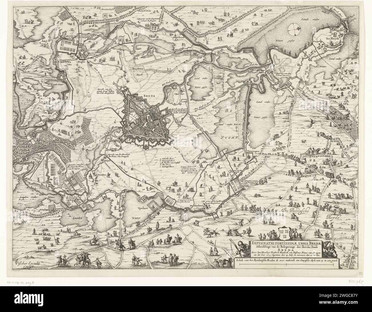 Siege of Breda (center leaf), 1637, 1637 print Siege and conquest of ...