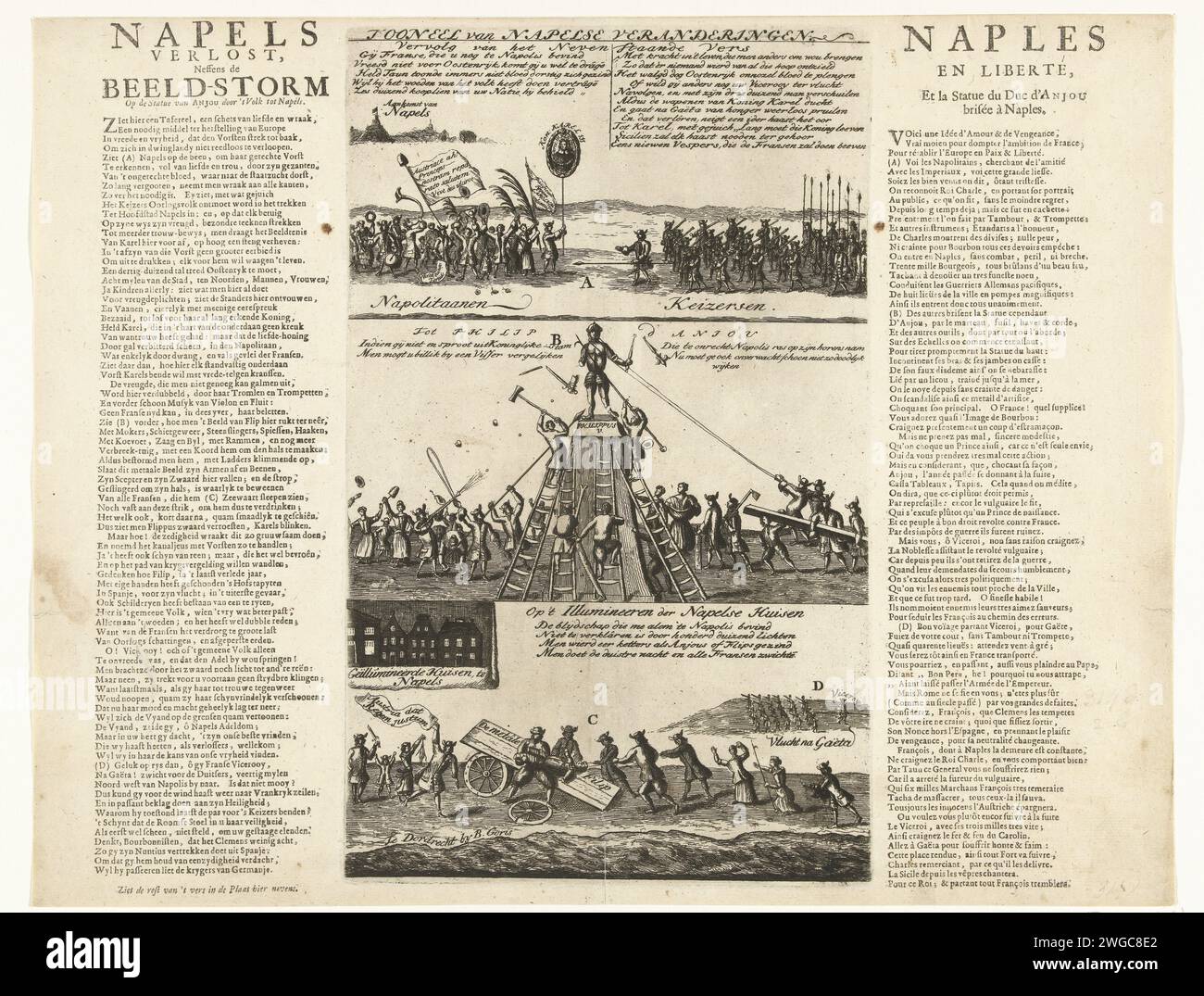 Revolutions in Naples in favor of Charles III, 1707, 1707 print ...