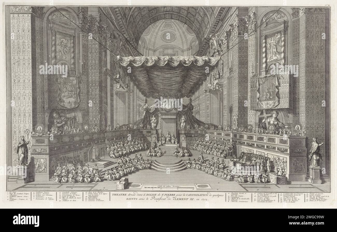 Canonization of some saints in the Saint Pieter in Rome, 1712, Bernard ...