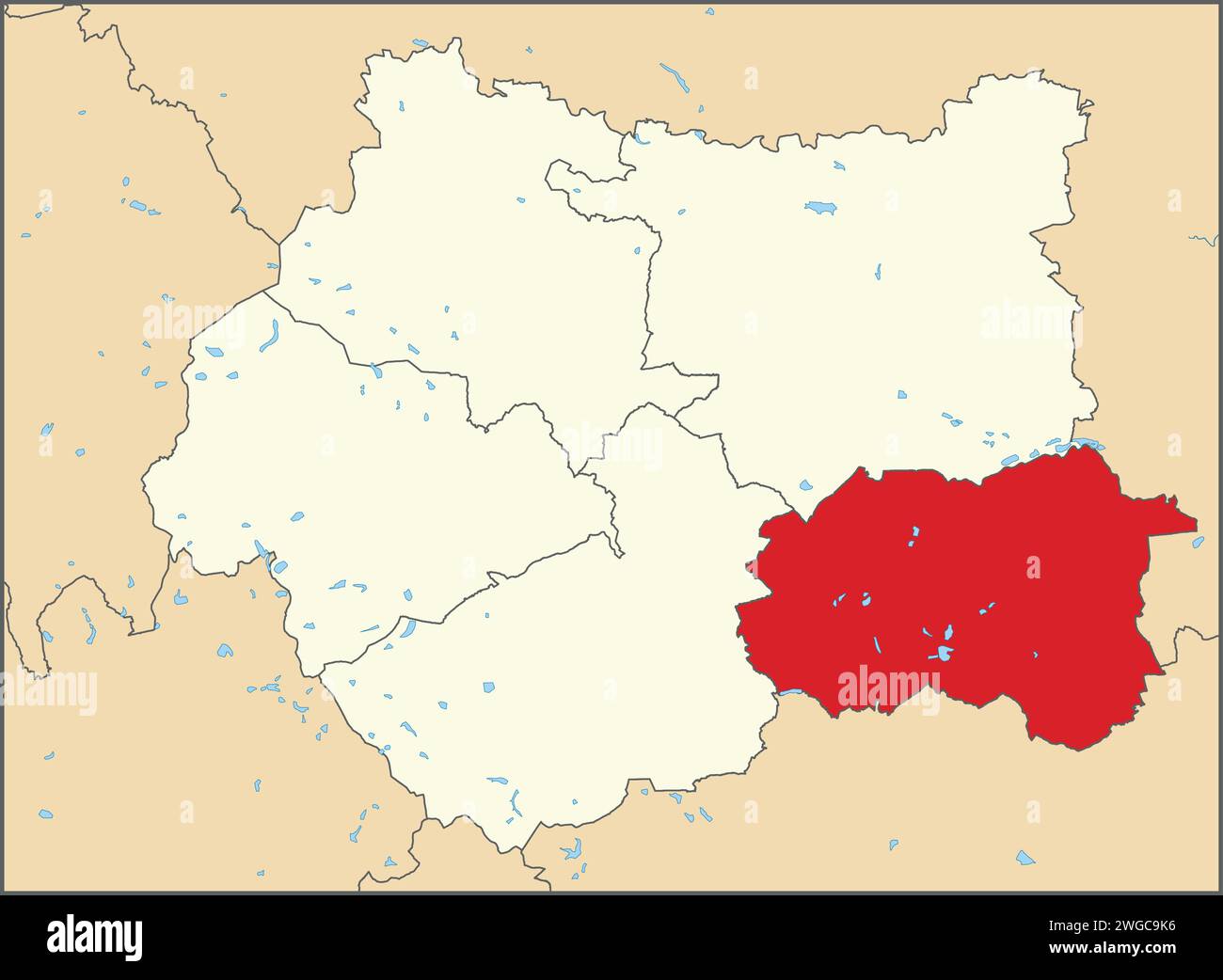 Red location map of the METROPOLITAN BOROUGH AND CITY OF WAKEFIELD ...