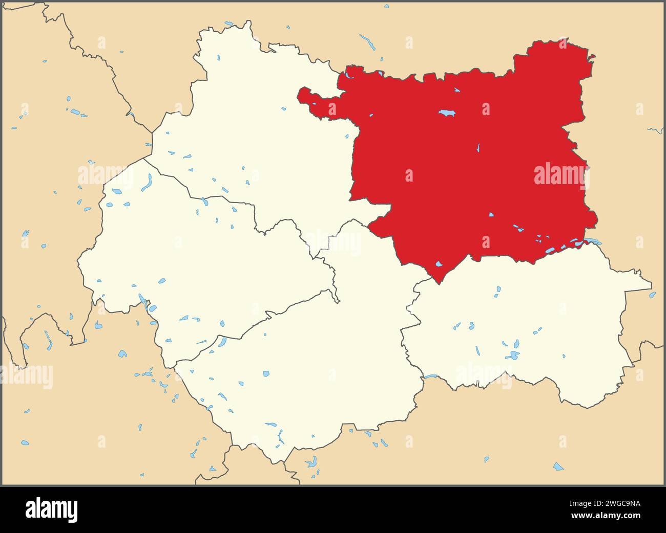 Red location map of the METROPOLITAN BOROUGH AND CITY OF LEEDS, WEST ...